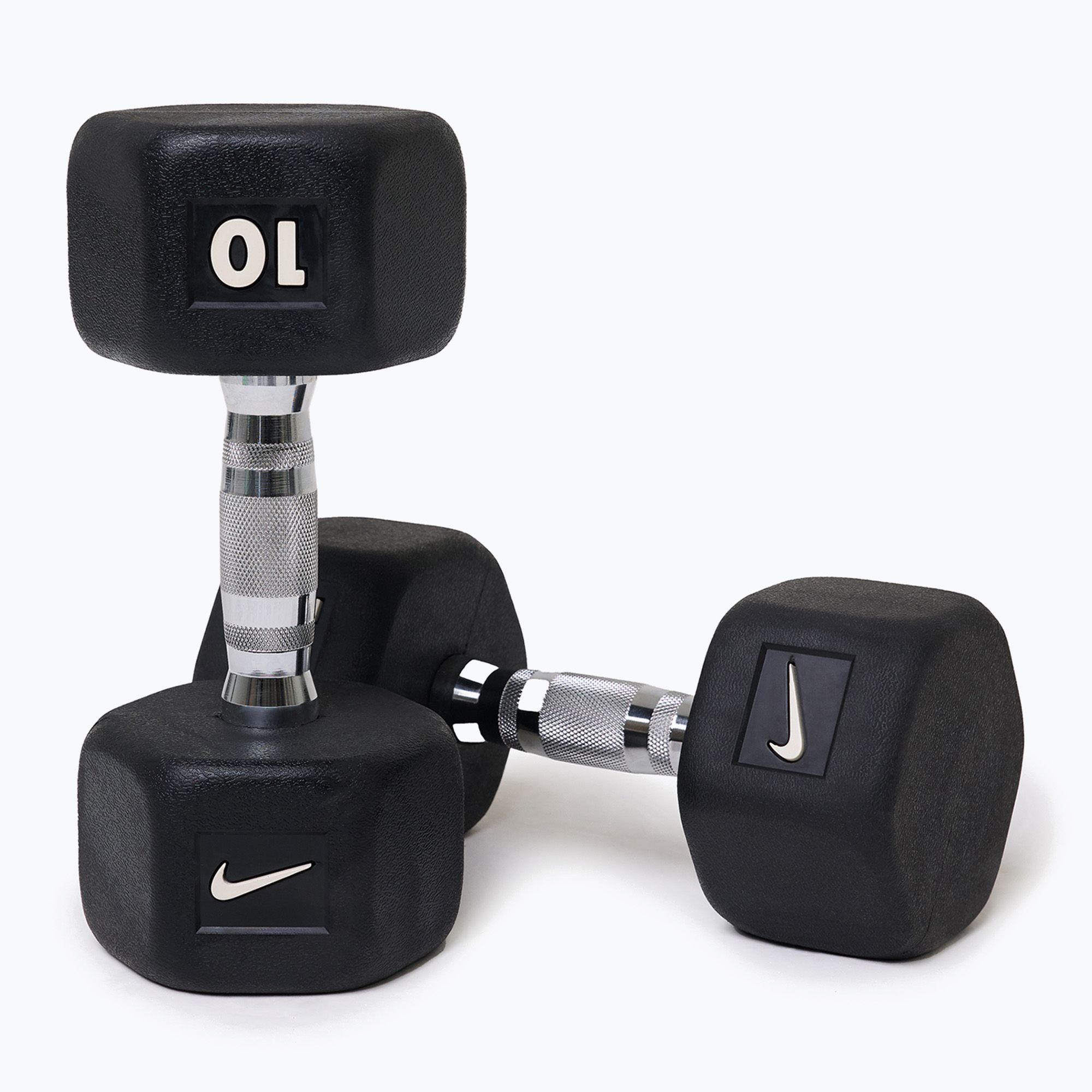 Rubber-coated dumbbell Nike Strength Hex Dumbbell 12,5 kg black/white ...