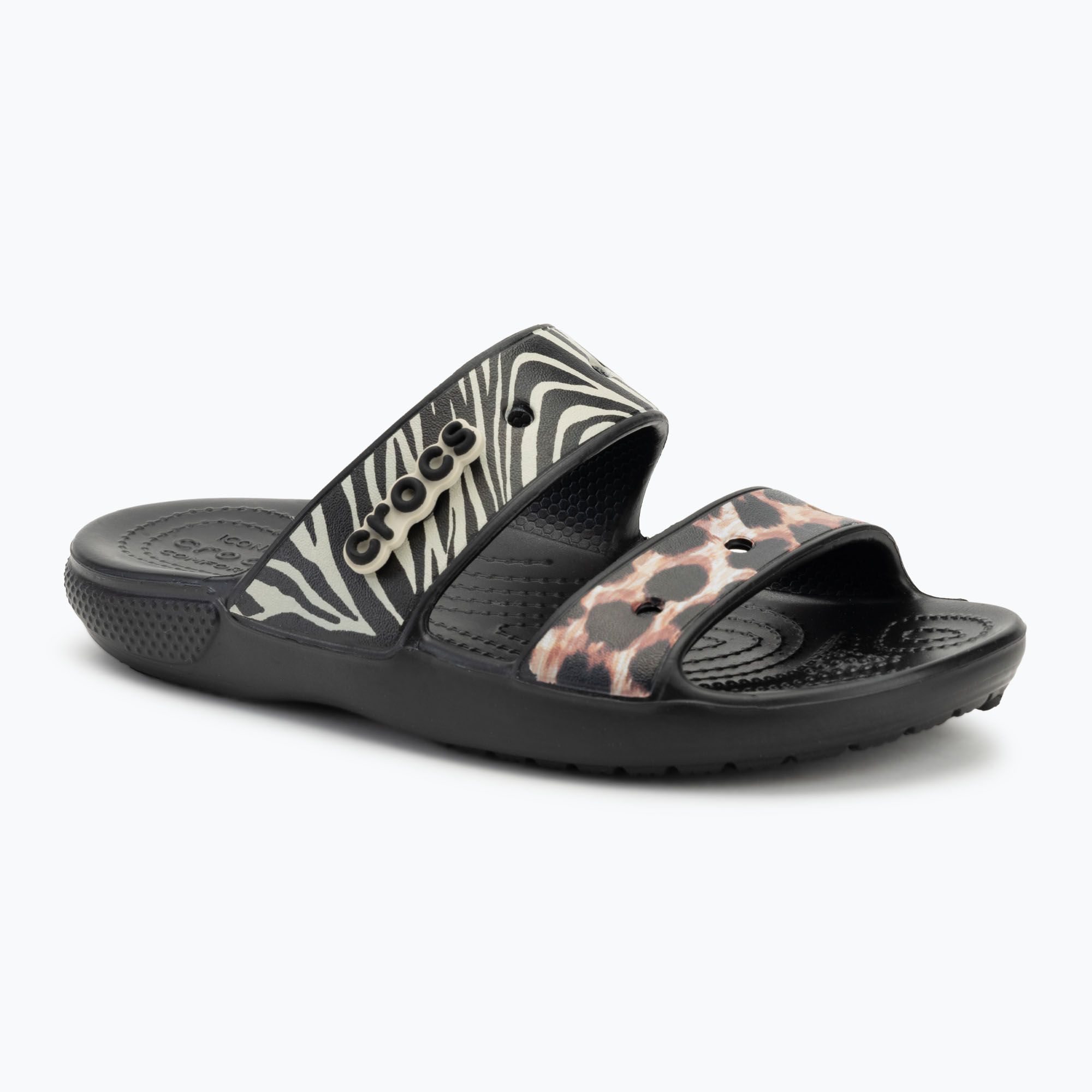 Crocs Classic Animal Remix Slide black/multi flip-flops (207847-0C4 ...