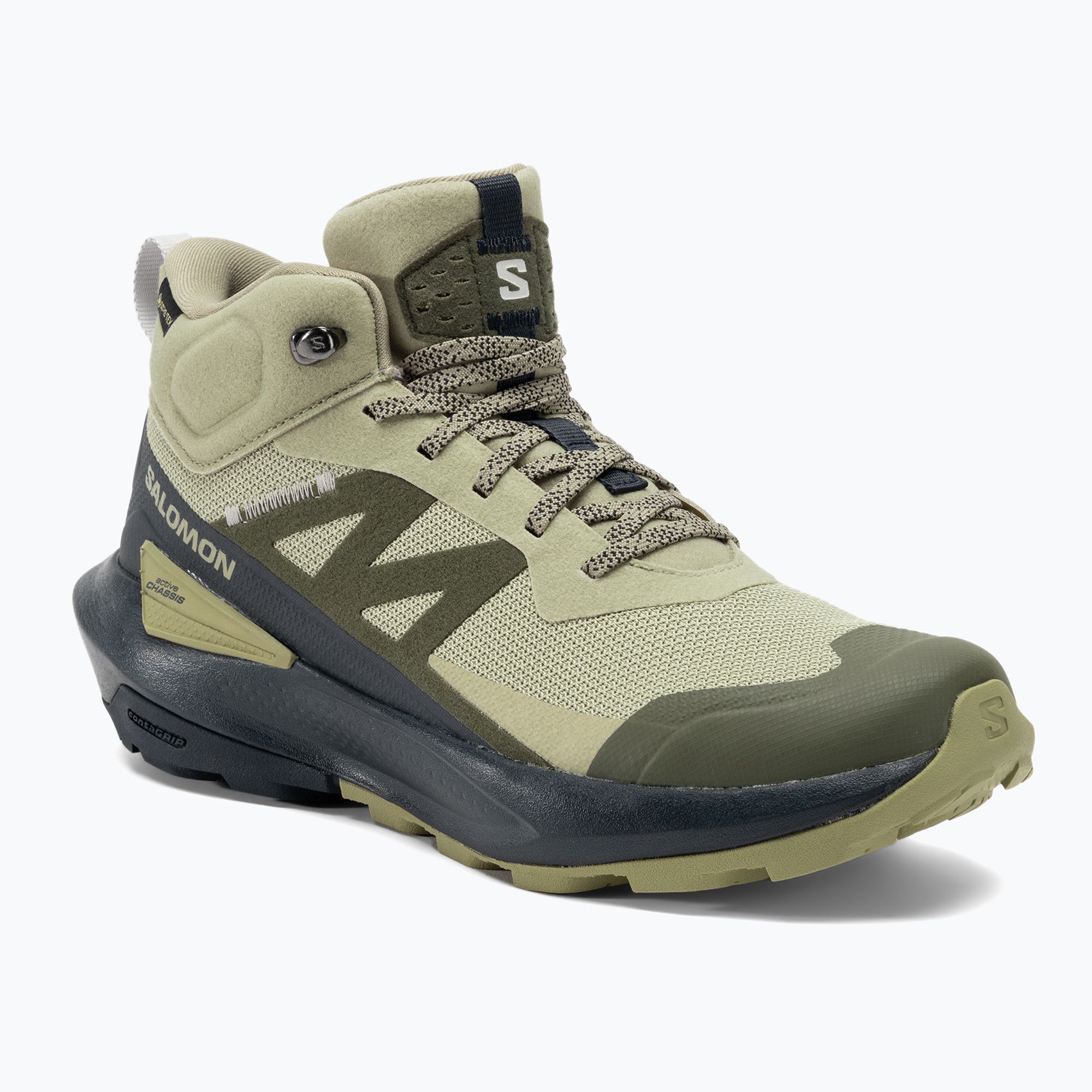 Salomon Elixir Activ MID GTX slate green/carbon glacier men's hiking ...