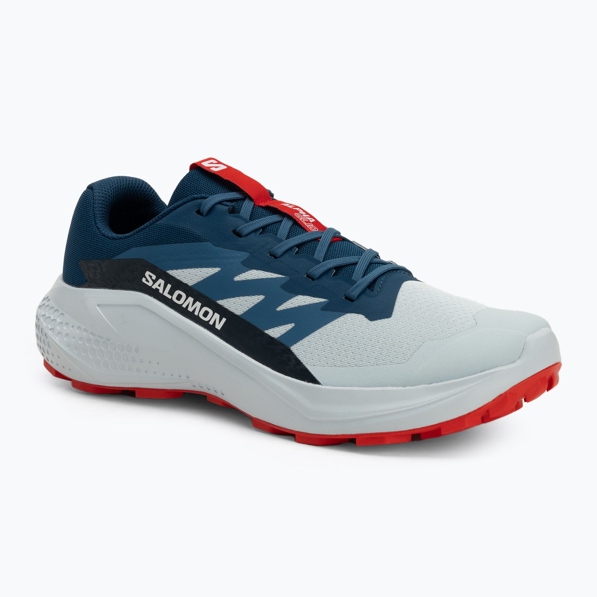 Men's running shoes Salomon Alphaglide ballad blue/dark blue/fiery red ...