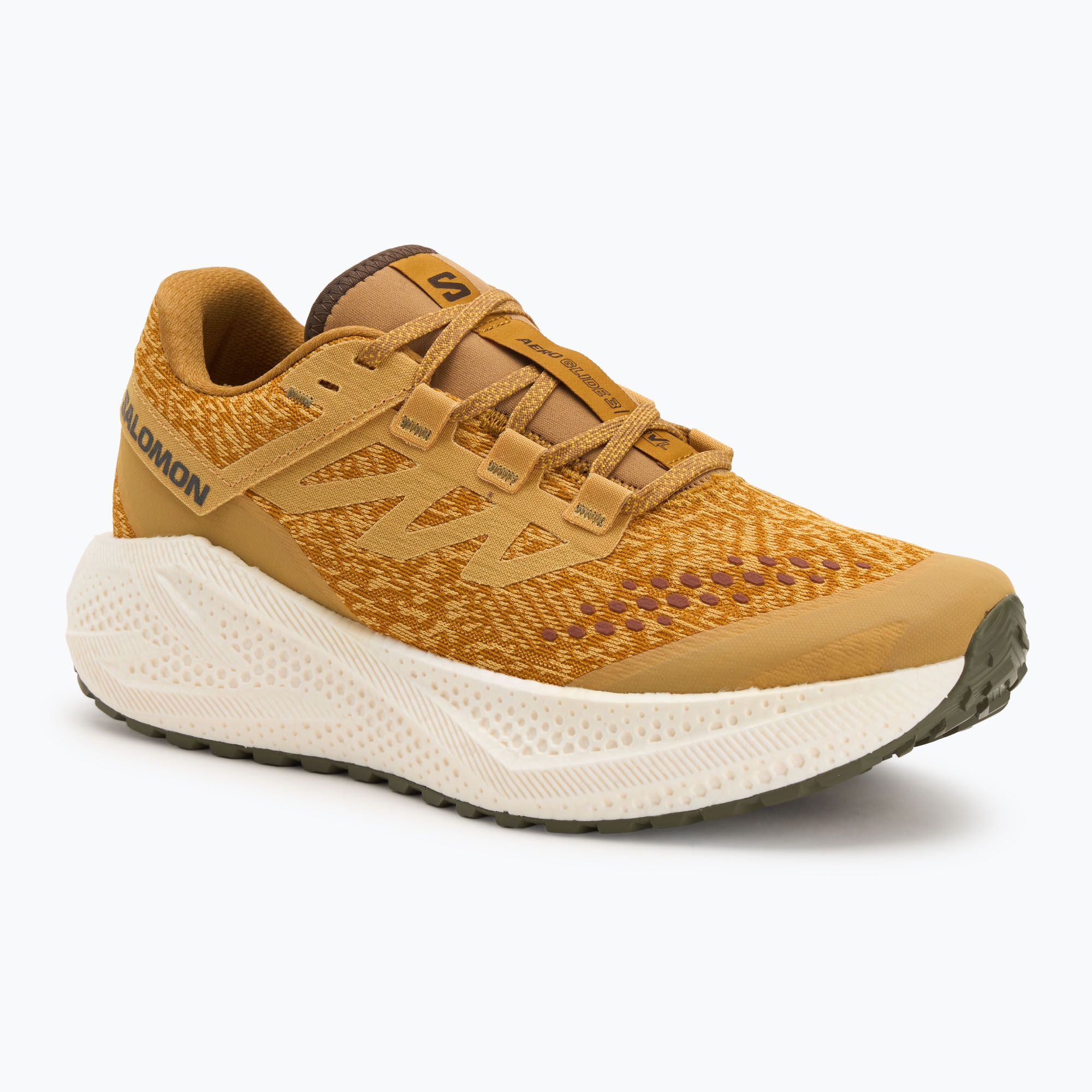 Men's running shoes Salomon Aero Glide 3 Gravel spicy mustard/vanila ...