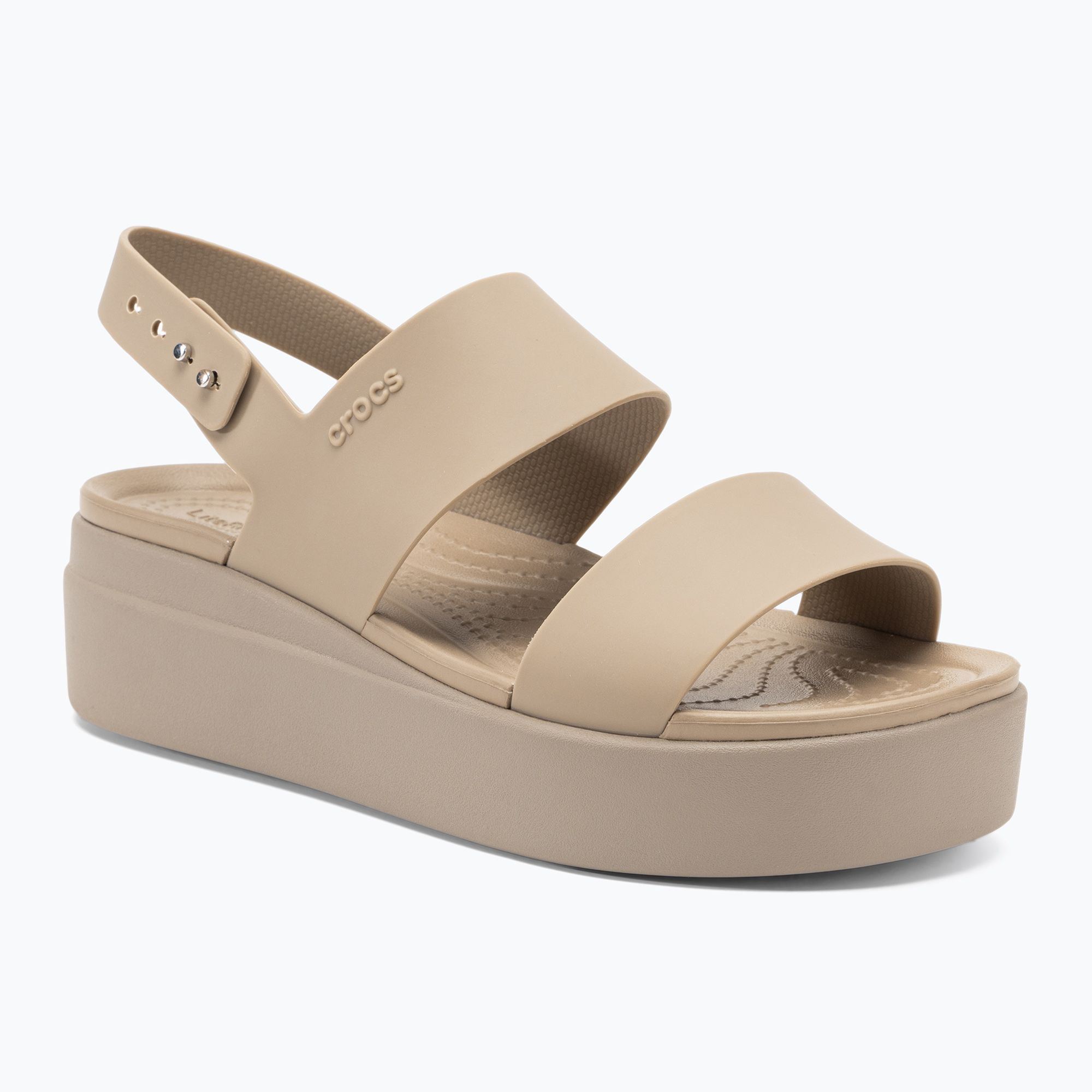 Women's Crocs Brooklyn Low Wedge latte/mushroom sandals (206453-2EL ...
