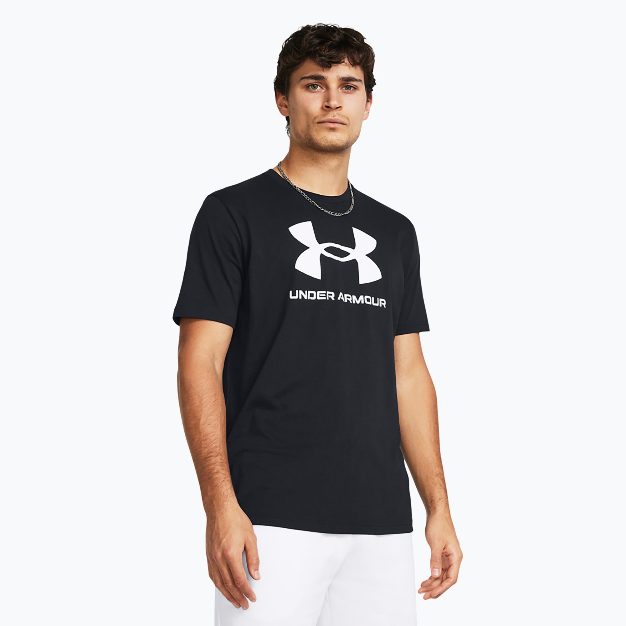 Men's Under Armour Sportstyle Logo Update t-shirt black/white (1382911 ...