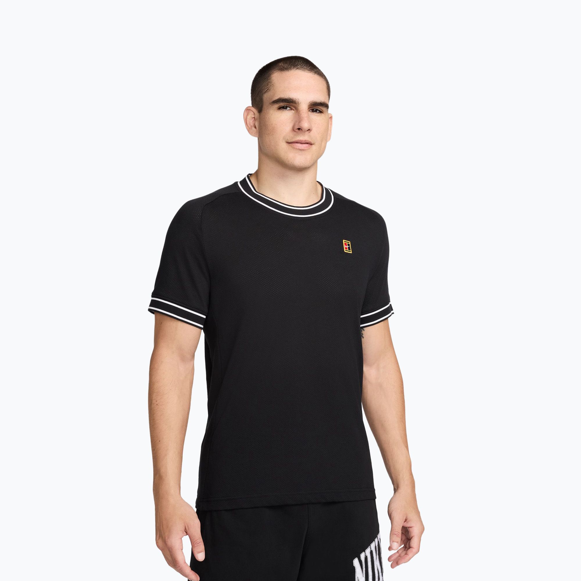 Men's tennis shirt Nike Court Heritage white/black (FN0318-101 ...