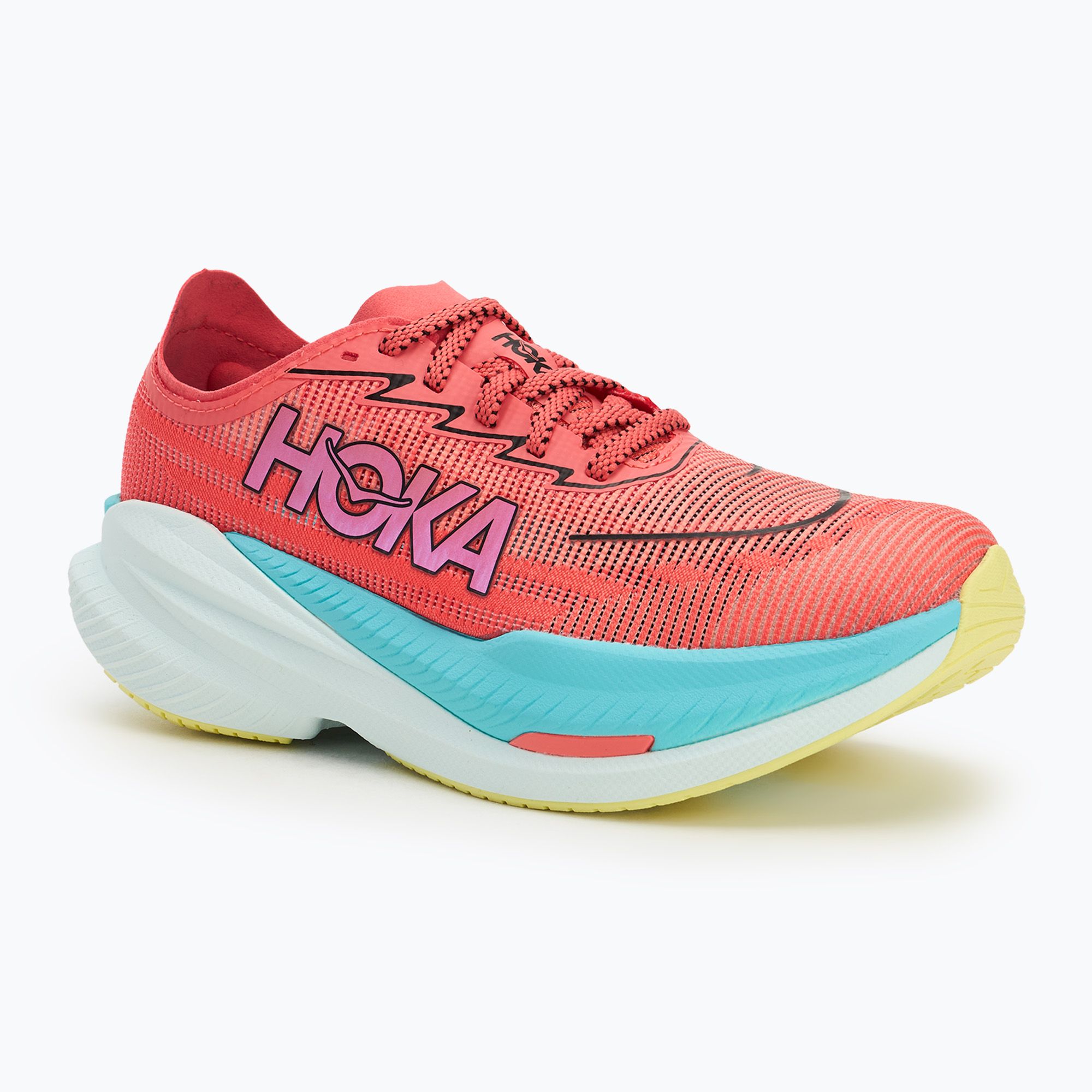 Women's running shoes HOKA Mach X 2 frost/electric aqua (1155120-FCQ ...