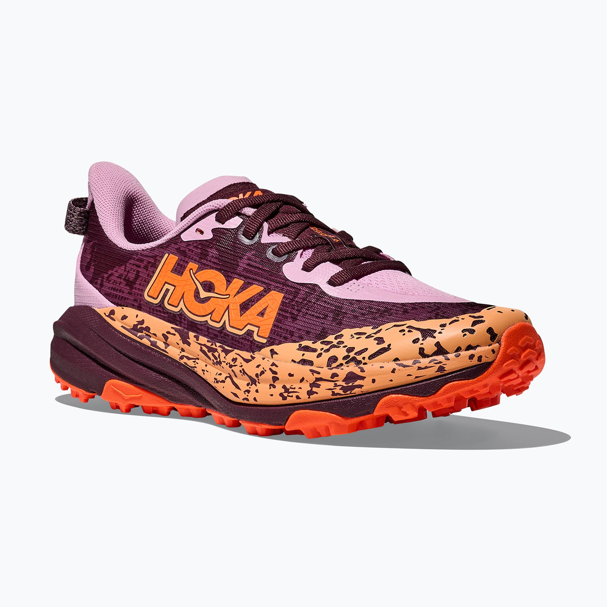 Children's running shoes HOKA Speedgoat 6 flower nectar/neon tangerine (1156933-FWR) - Sportano.com