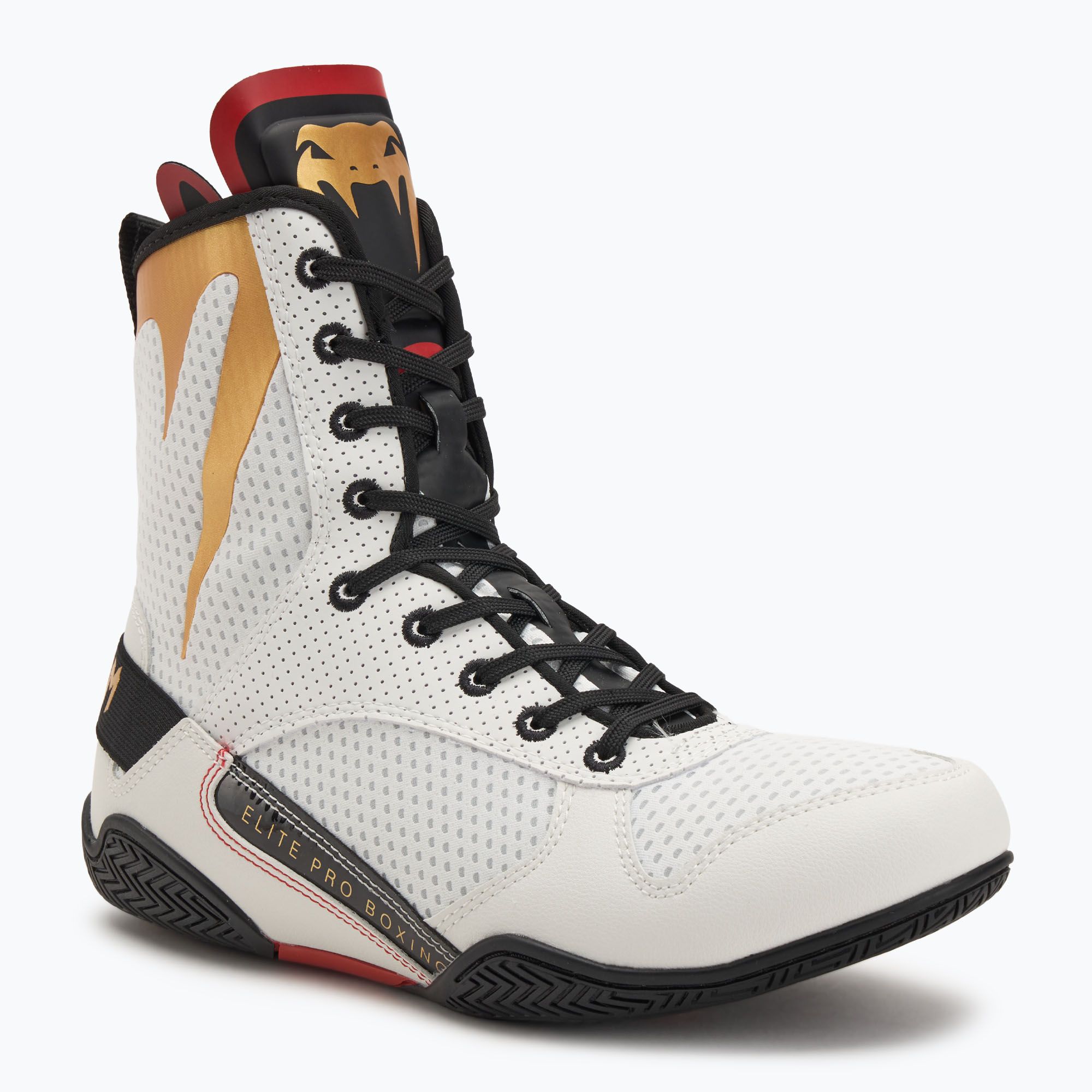 Venum Elite Boxing boots ice/gold logo (VENUM-03681-002) - Sportano.com