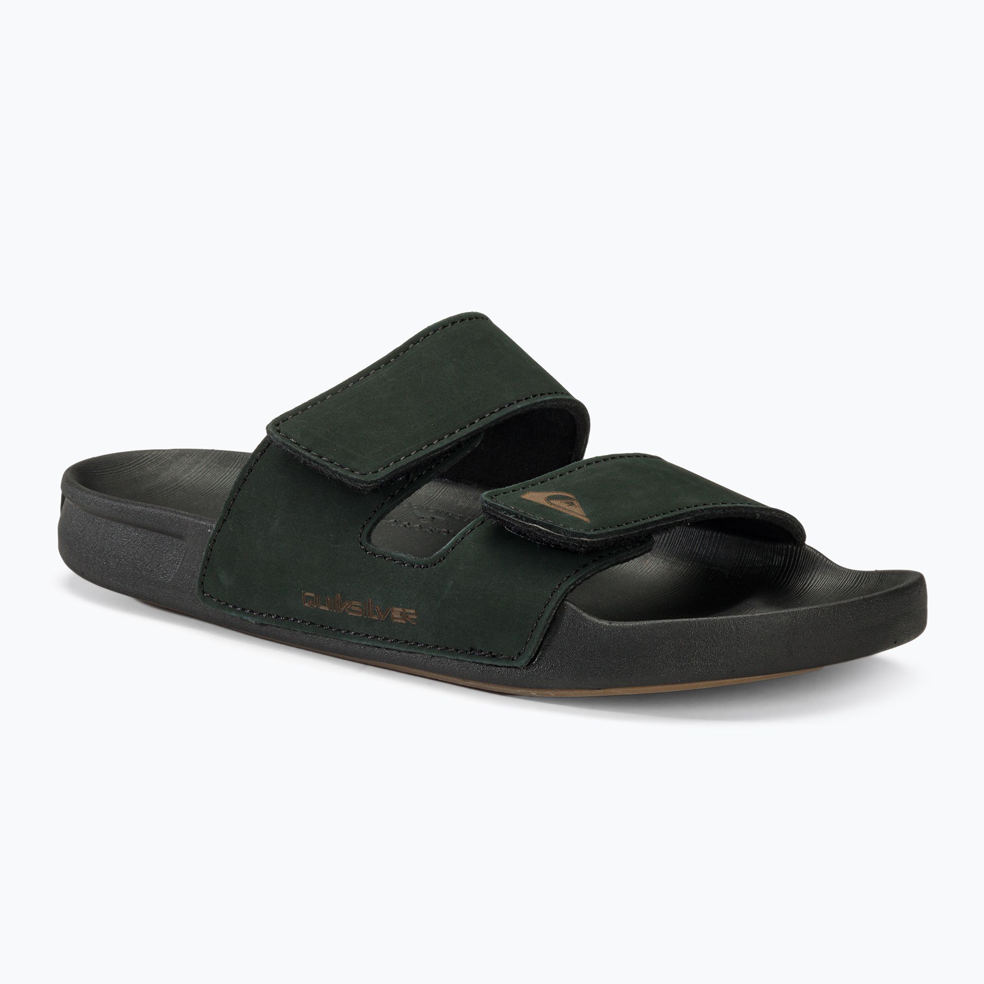 Quiksilver Men's Rivi Leather Double Adjust slides black 1 (AQYL101377 ...