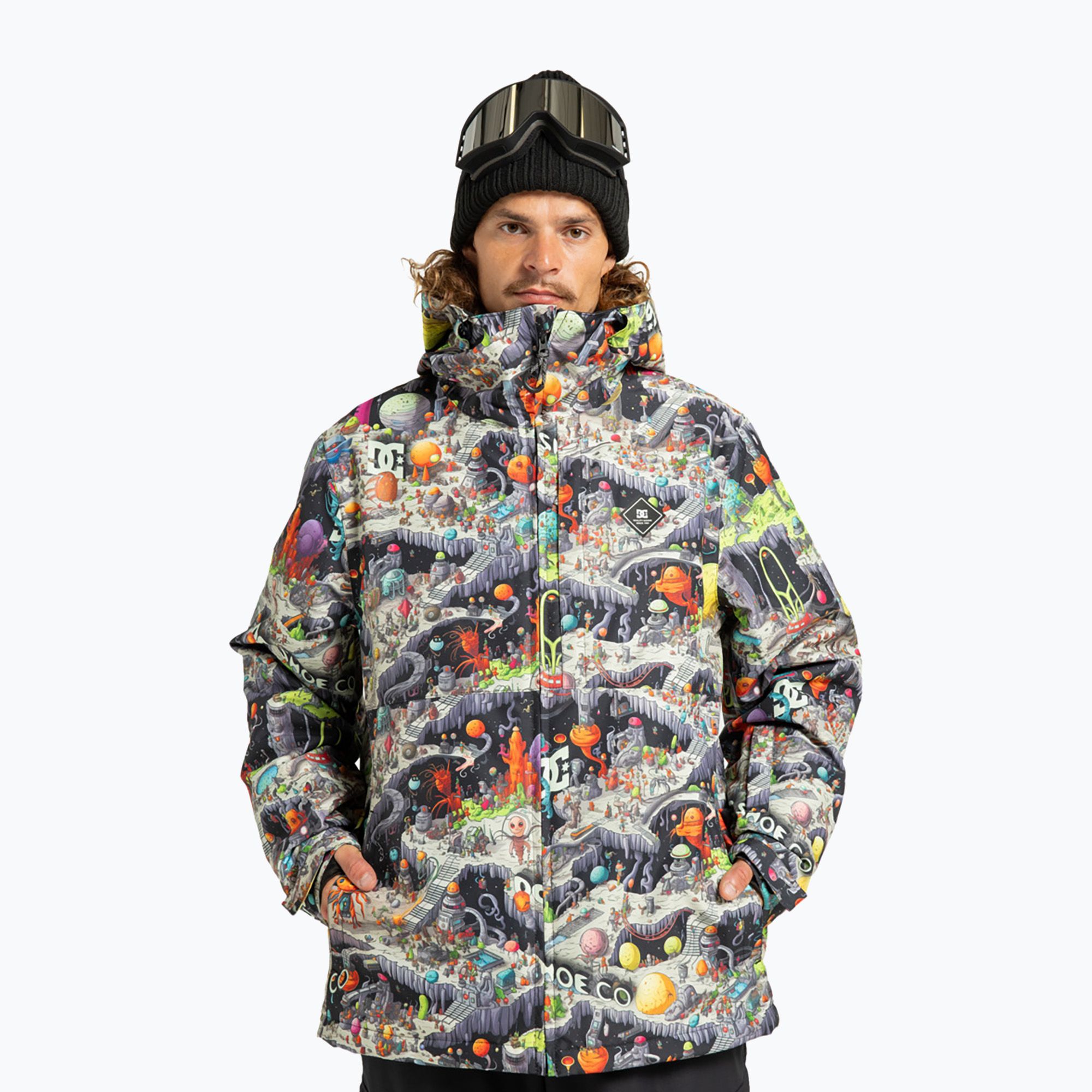 Men's snowboard jacket DC Basis Print outer world black (ADYTJ03097 ...