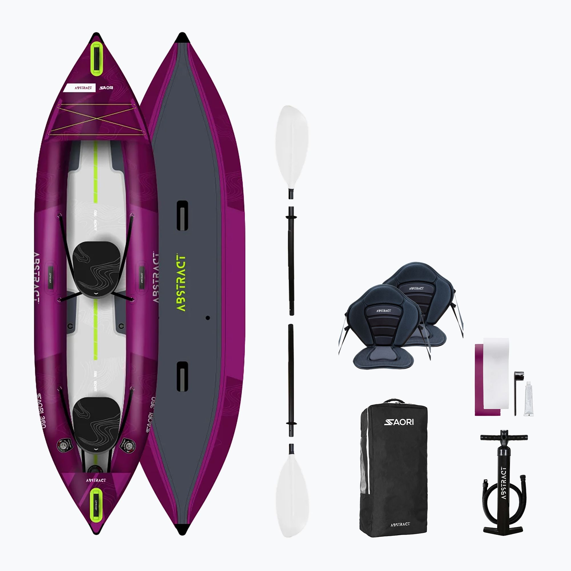ABSTRACT Saori 360 purple 2-person inflatable kayak (SA 360) - Sportano.com