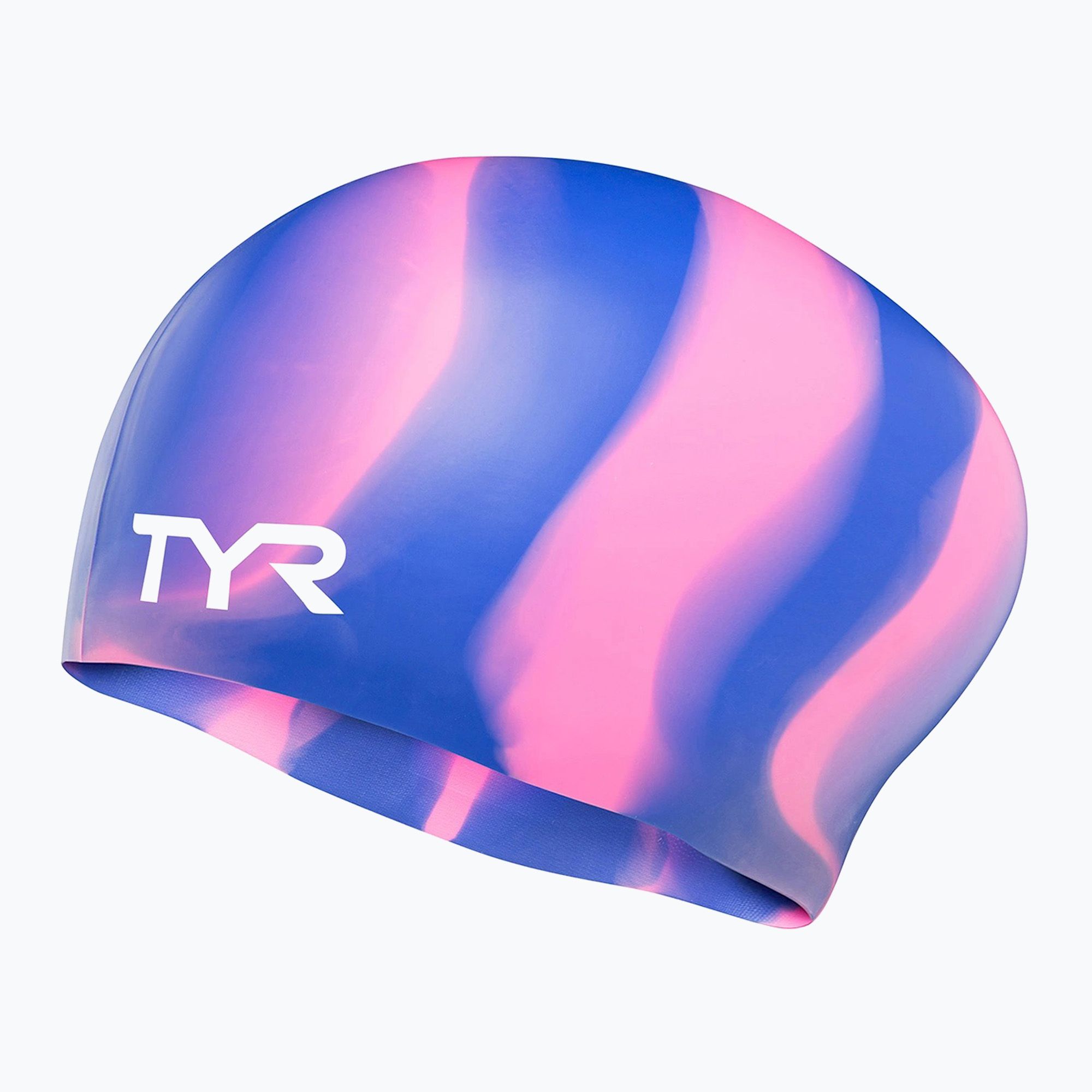 TYR swimming cap Multi-Color Long Hair Silicone purple/pink (LCSLM_547 ...