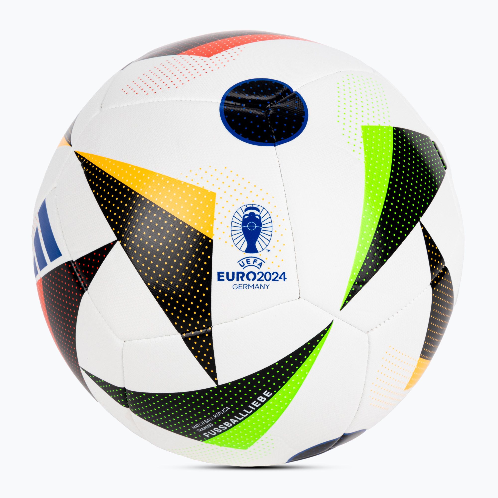 adidas Fussballiebe Trainig Euro 2024 football white/black/glow blue ...
