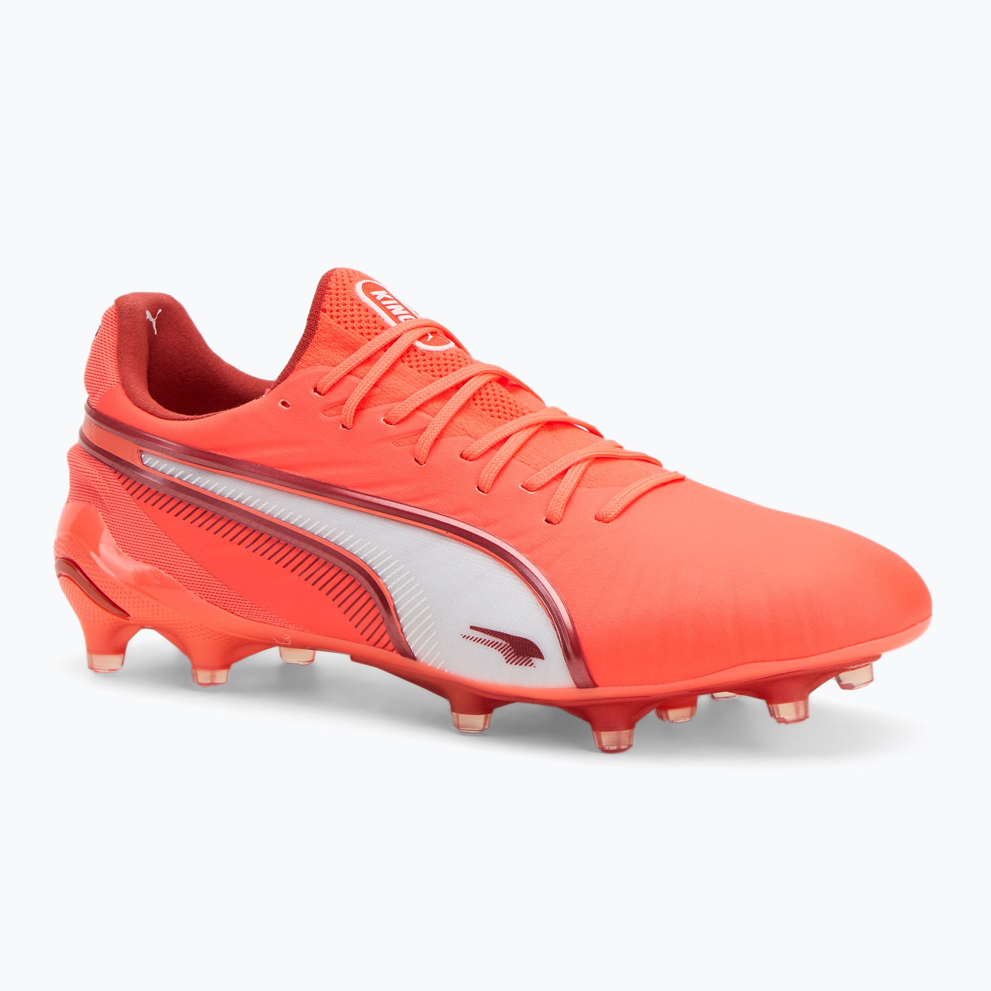 Men's football boots PUMA King Ultimate FG/AG glowing red/puma white ...