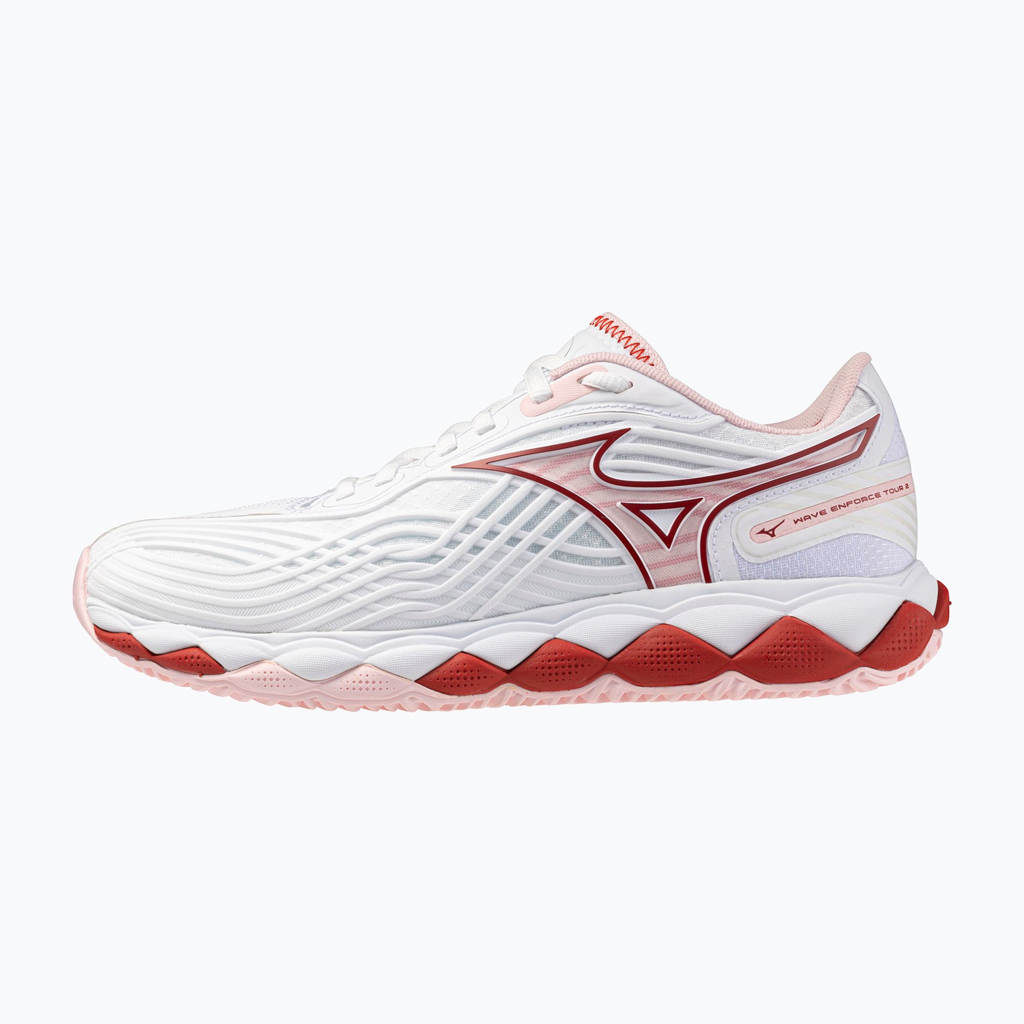 Women's tennis shoes Mizuno Wave Enforce Tour 2 CC white/pinkesque ...