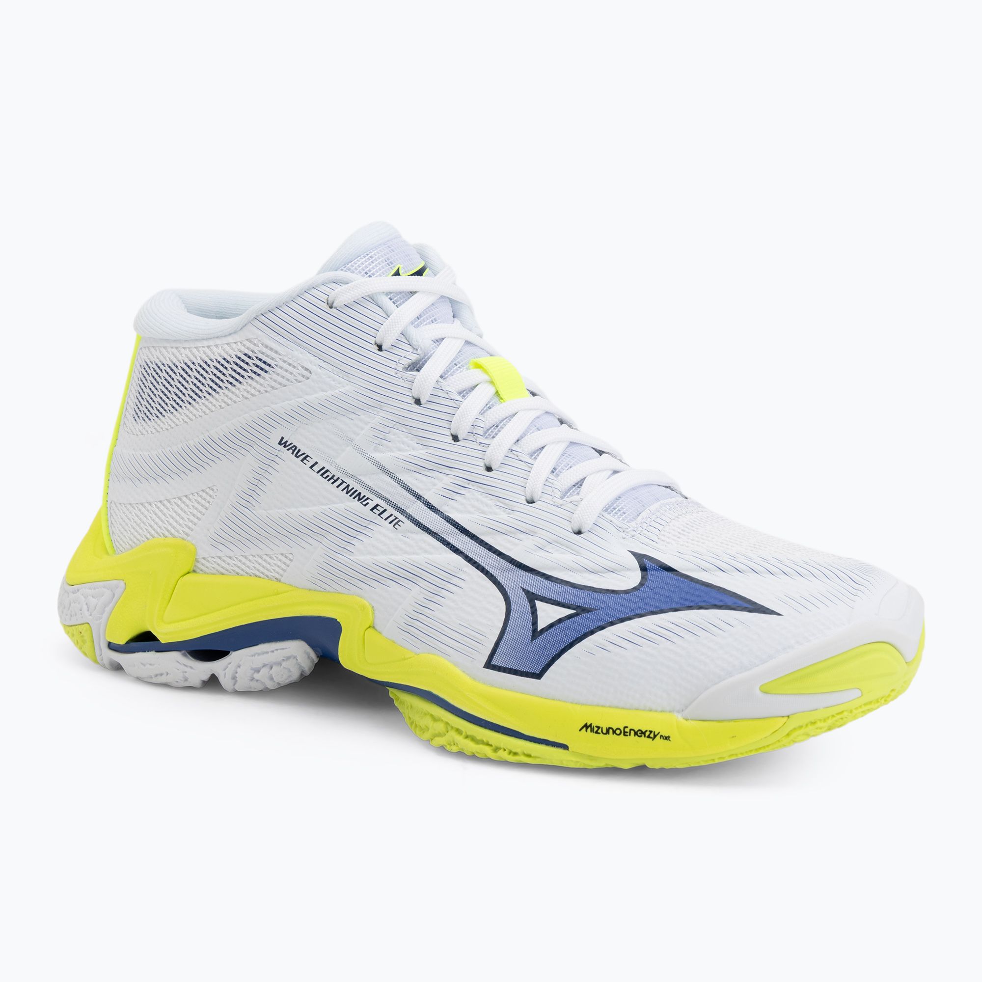 Volleyball shoes Mizuno Wave Lightning Elite Mid white/lighting yellow ...