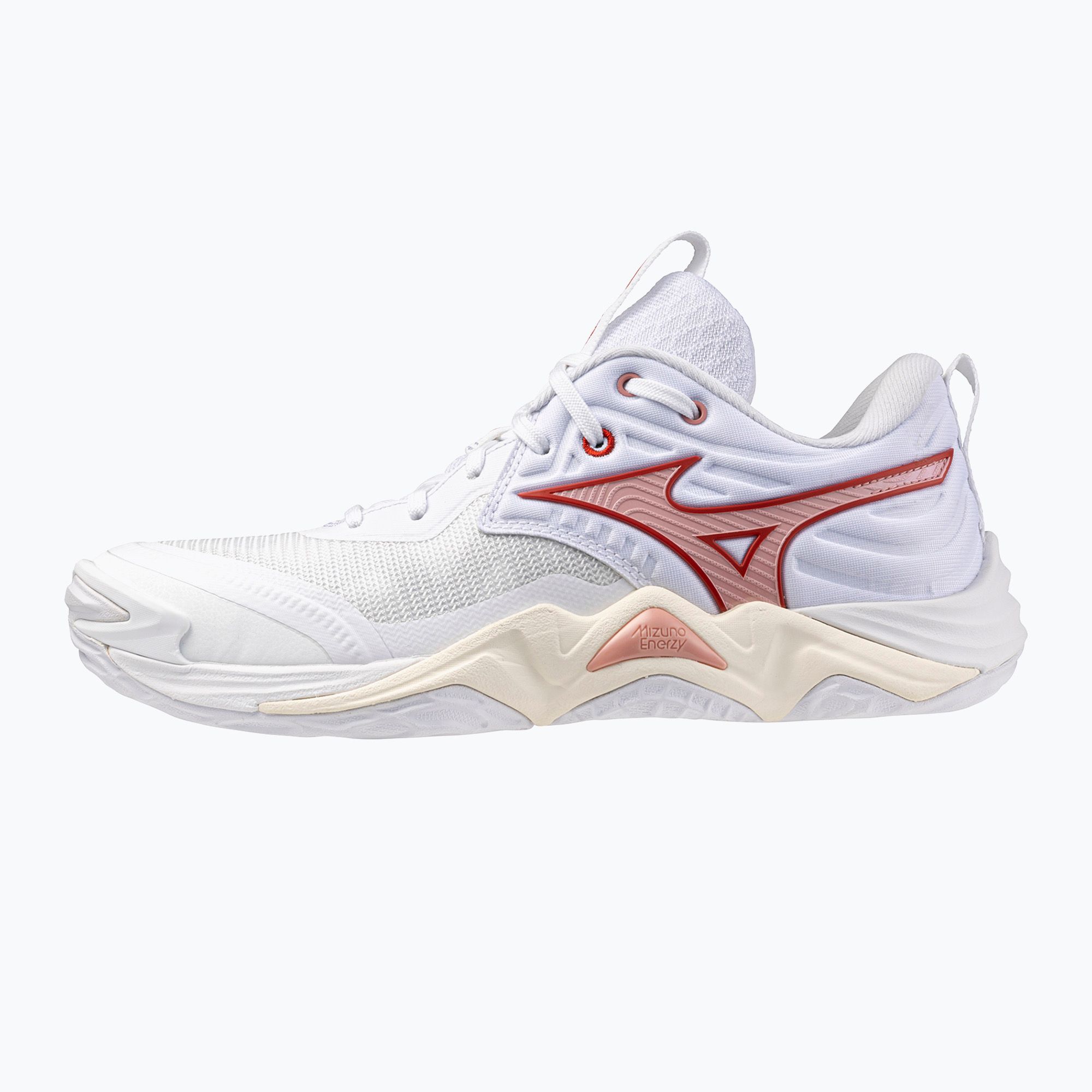Women's volleyball shoes Mizuno Wave Momentum Elite white/rose elegance ...