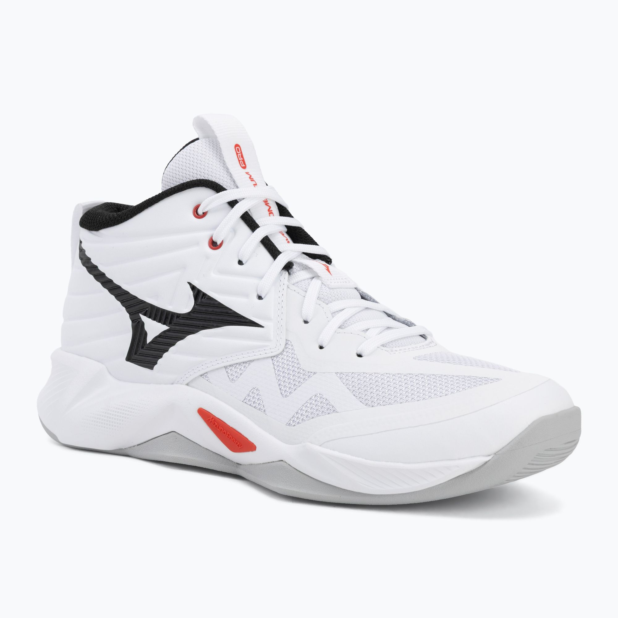 Volleyball shoes Mizuno Wave Momentum Pro Mid white/black/fiery red ...