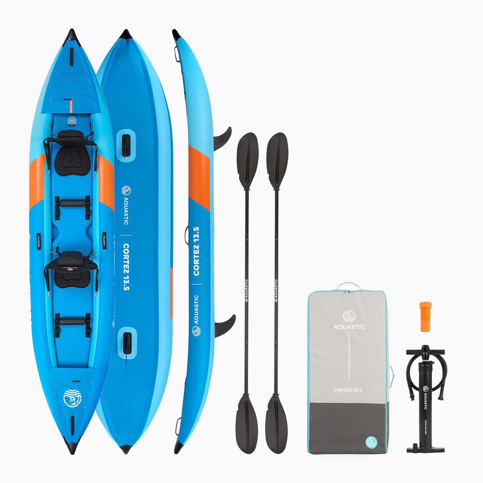 AQUASTIC Cortez 13'5" 410 cm blue 2-person inflatable kayak (AQS-B5I182 ...