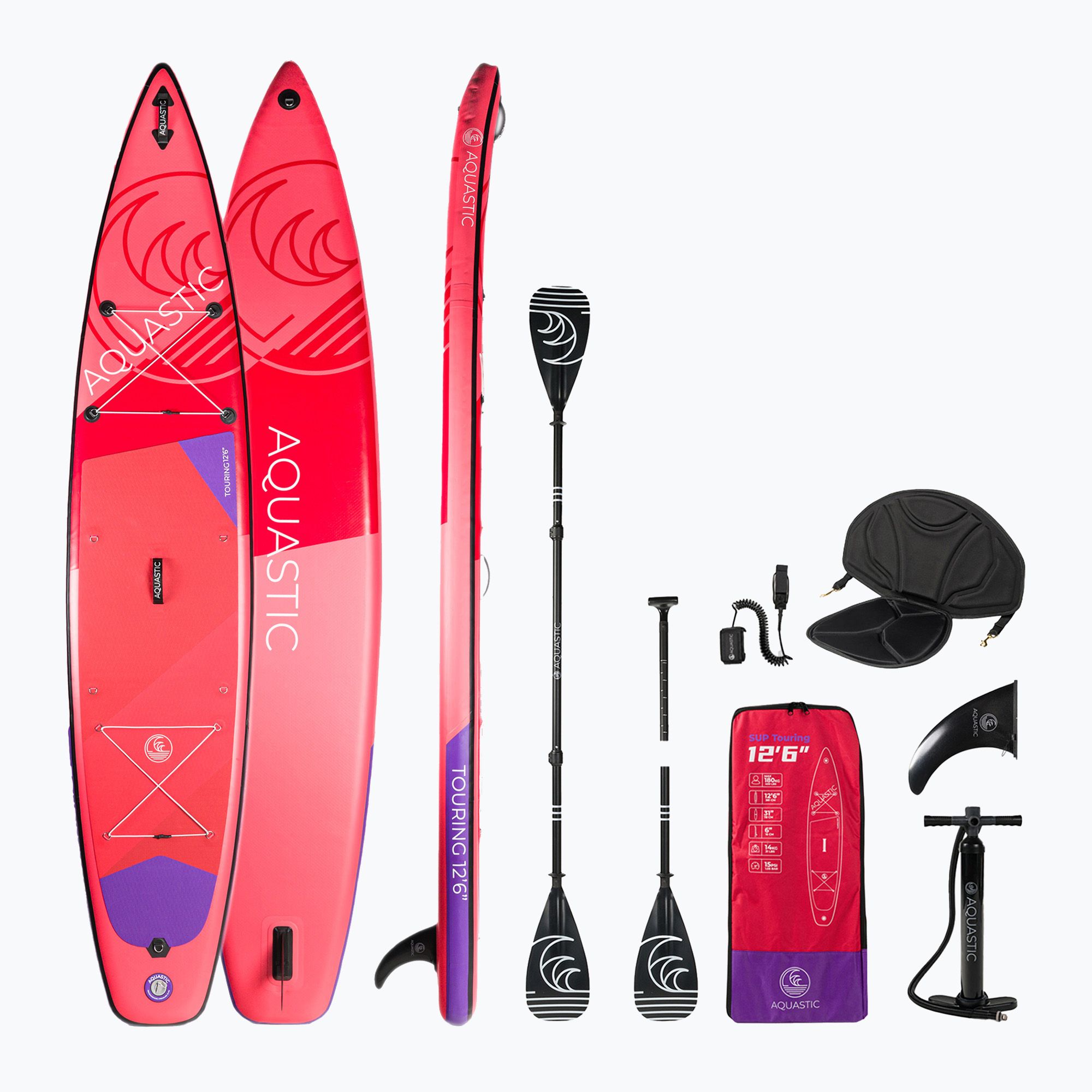 Board SUP AQUASTIC Touring 12'6" red (AQS-SUP004) - Sportano.com