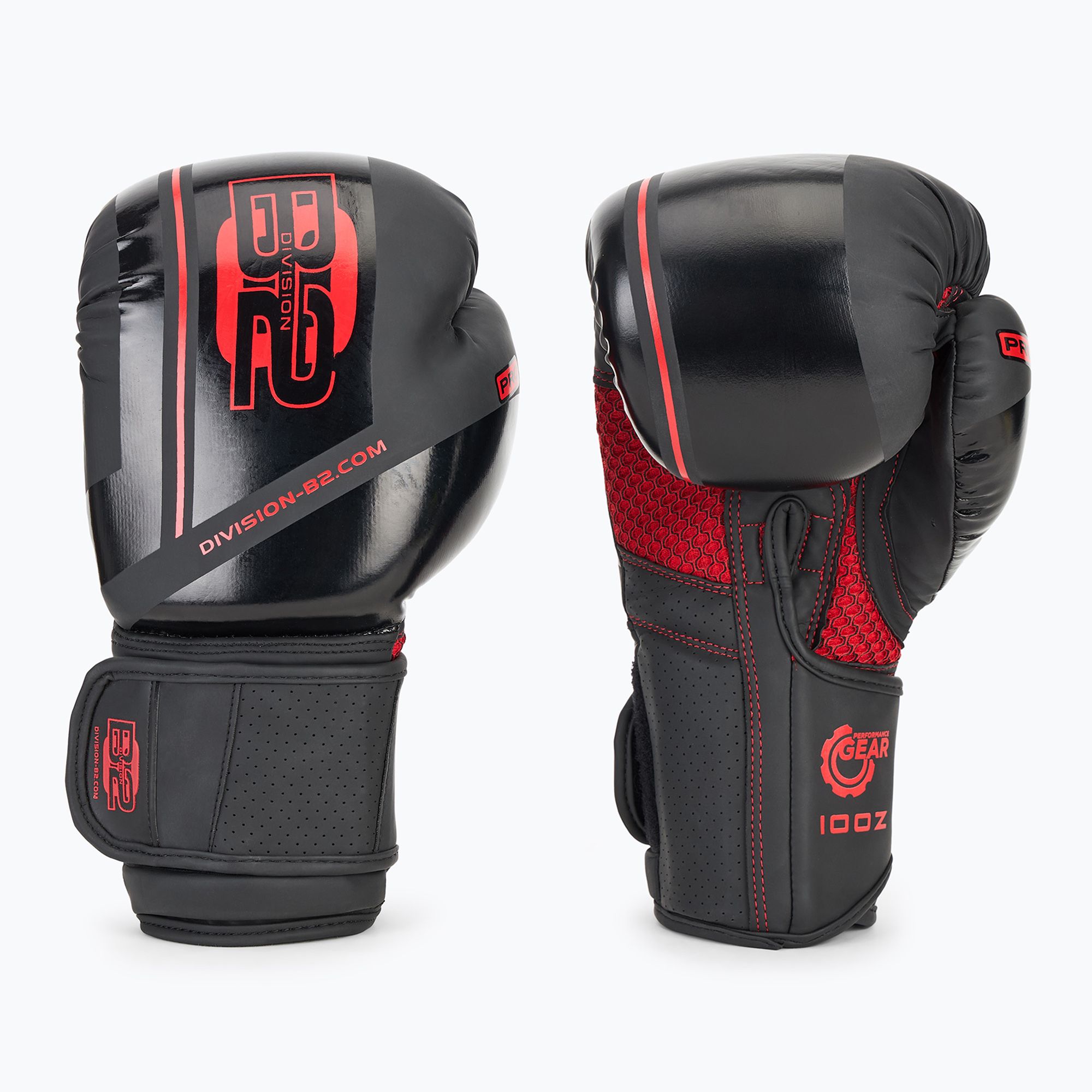DIVISION B-2 Pro Carbon black/red boxing gloves (DIV-TG02) - Sportano.com