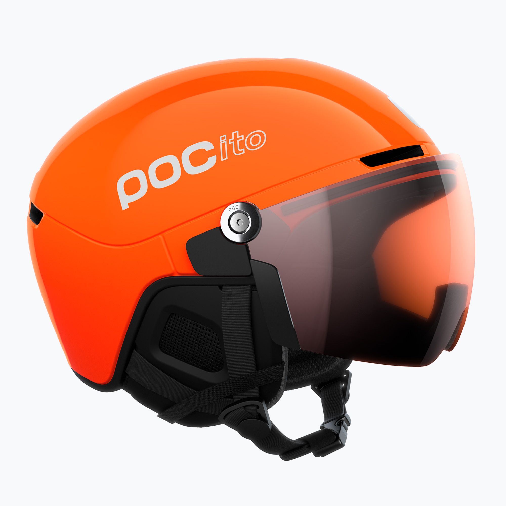 Children's ski helmet POC POCito Obex Visor S2 Jr fluorescent orange ...