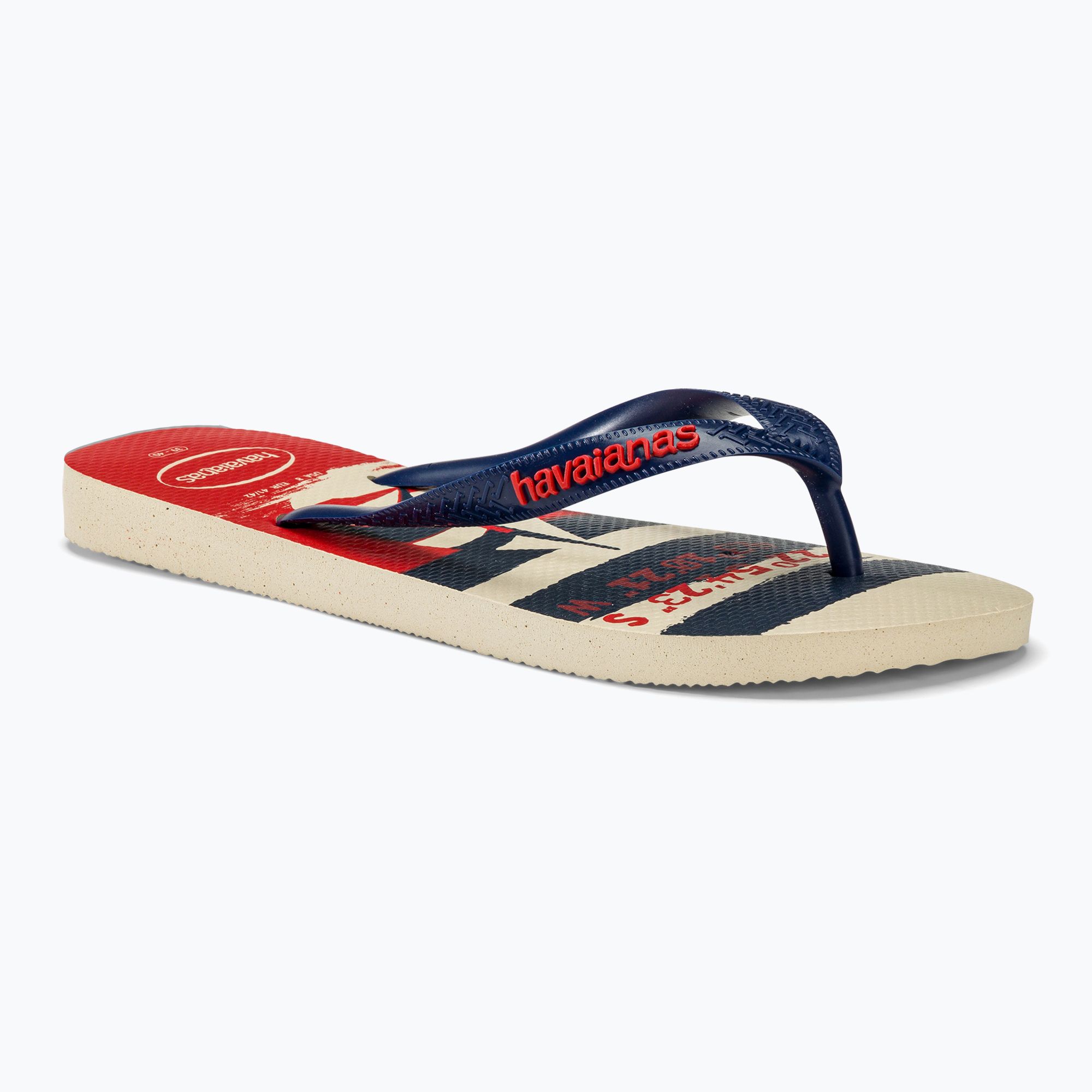 Havaianas Top Nautical flip flops beige straw / navy blue / ruby red ...