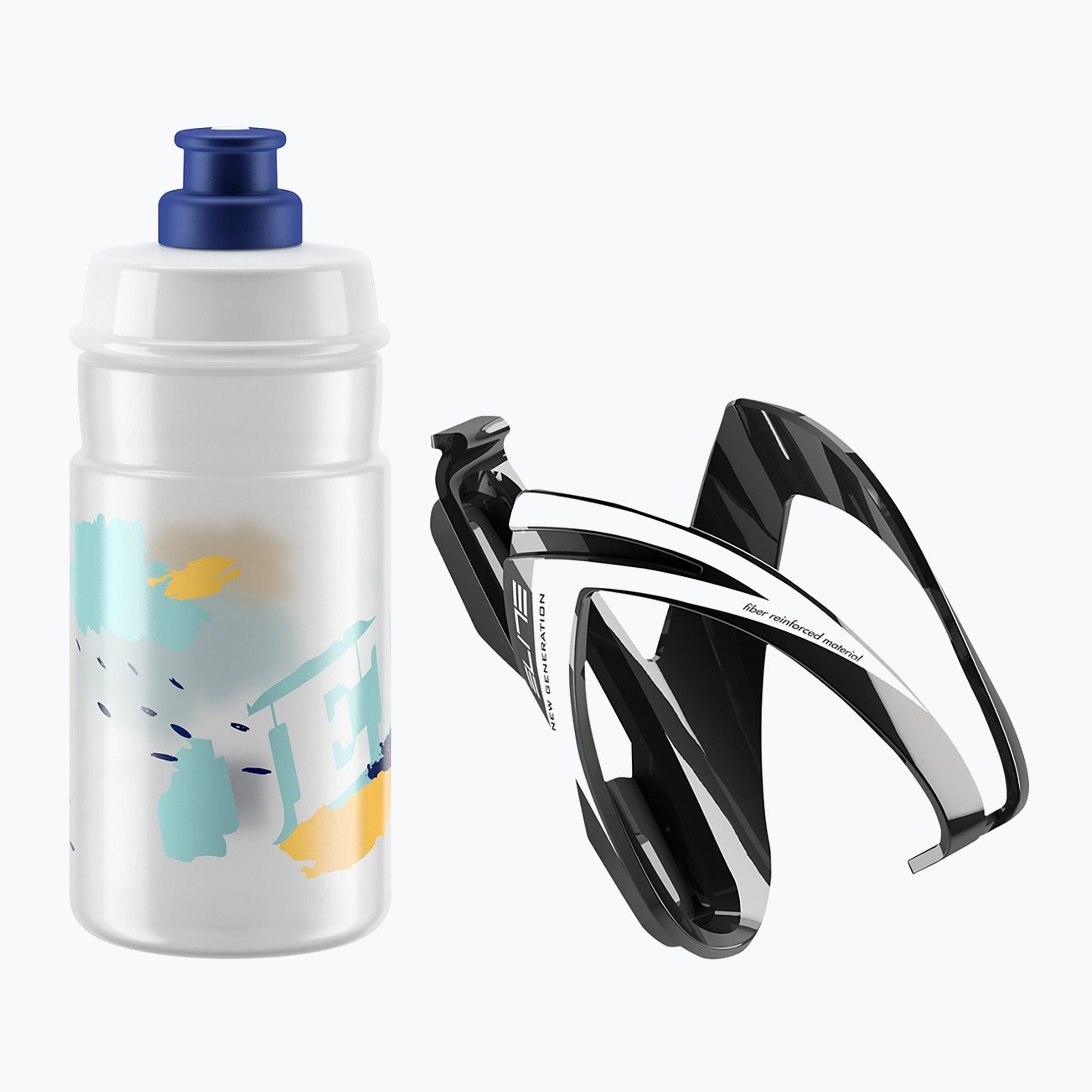 Elite CEO Jet bike kit basket + bidon 350ml black glossy/white graphics ...