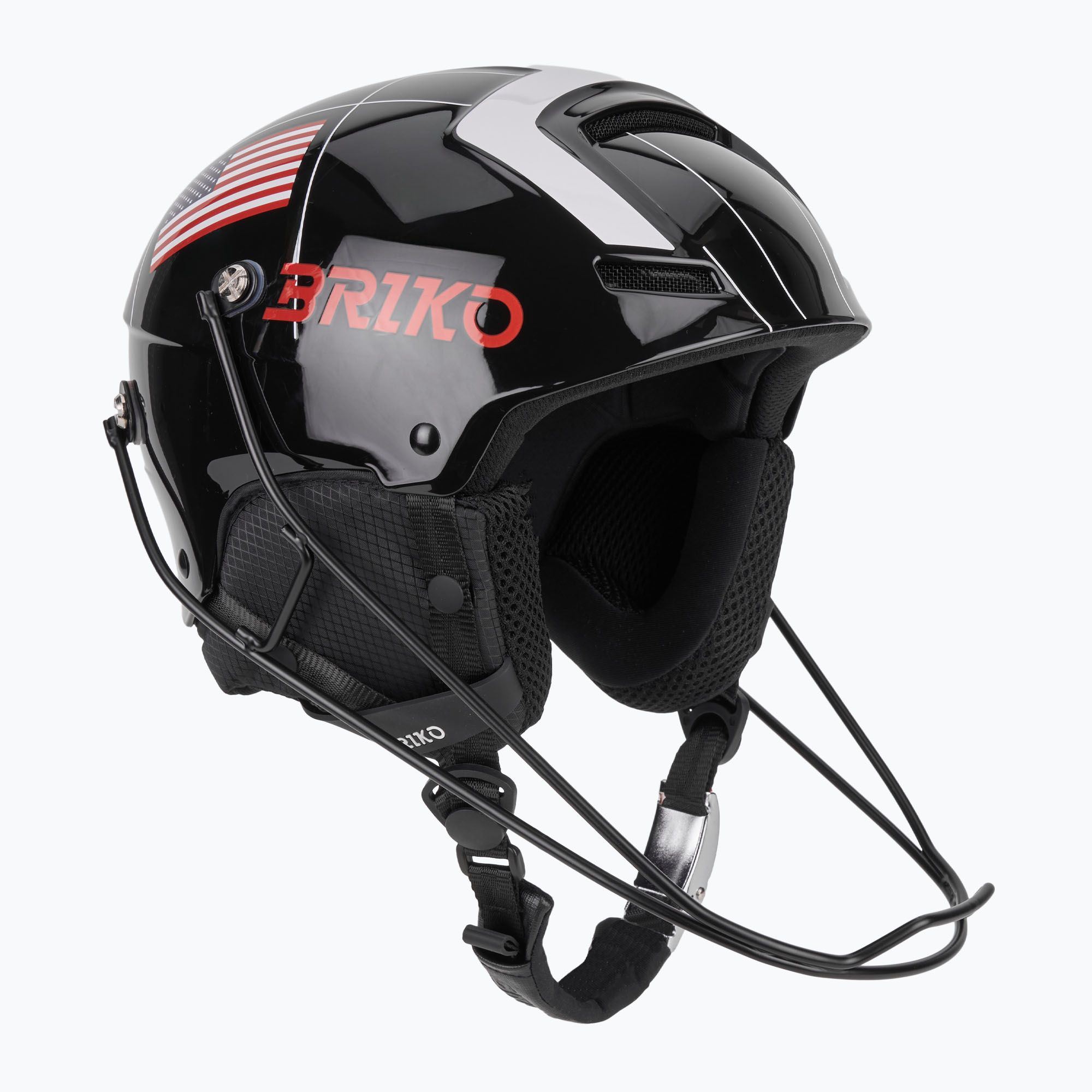 Ski helmet Briko Slalom 2.0 USA shiny black/white/cardinal red (27114LW ...