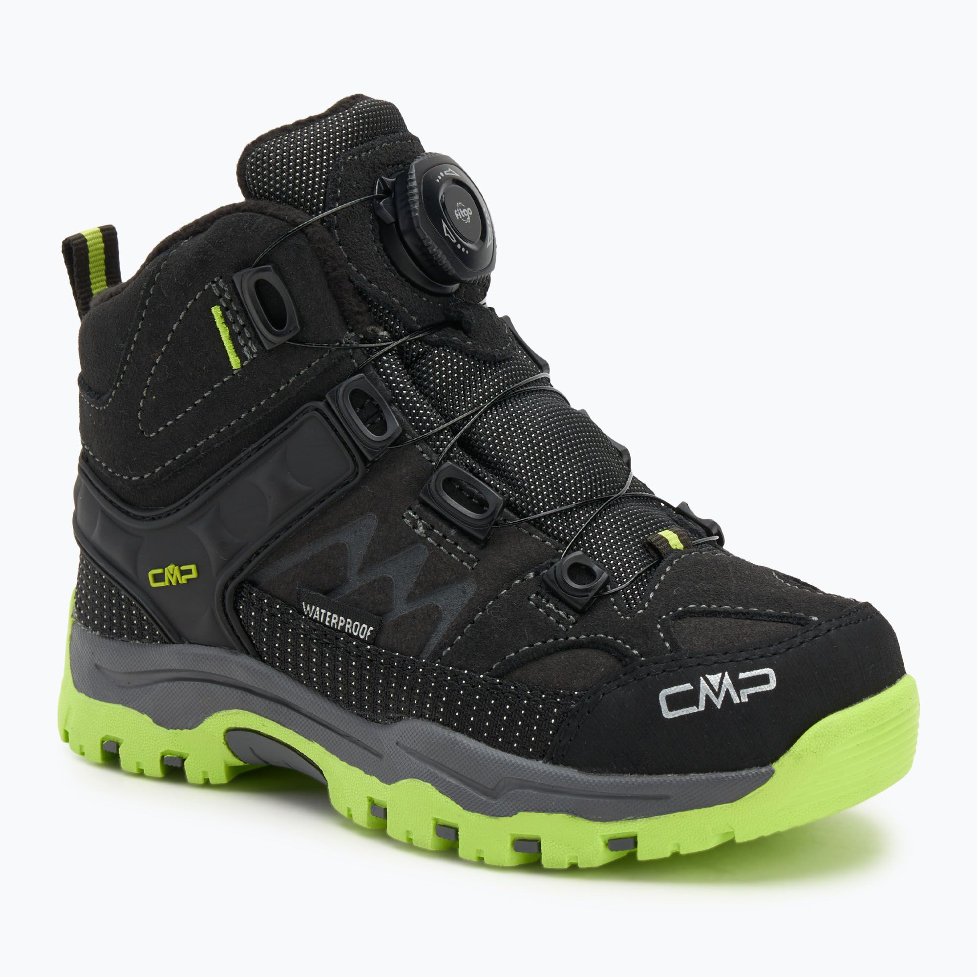 Children's trekking boots CMP Kiruna Mid Fitgo Fleece Wp piombo/acido ...