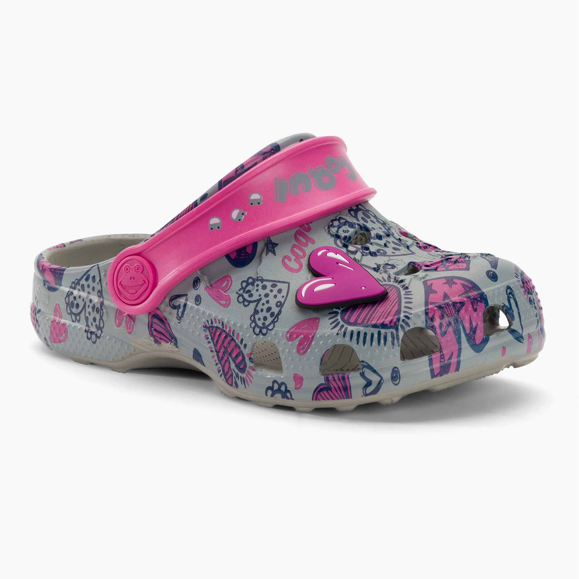 Coqui Little Frog mid.grey/fuchsia love/amulet children's sandals (8701 ...