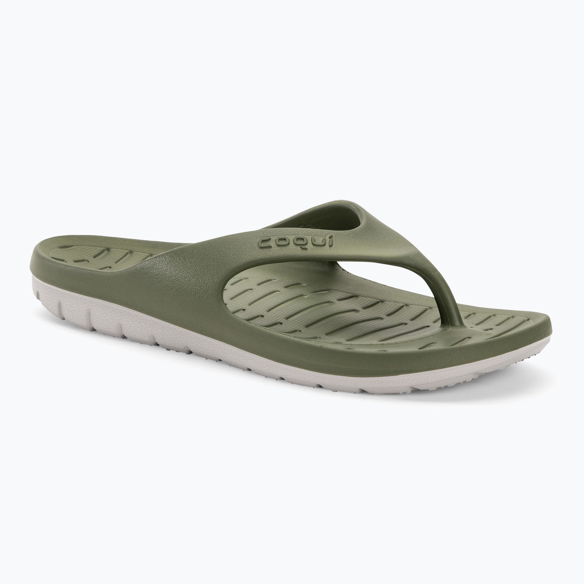 Men's Coqui Zucco dark army green/stone flip flops (7901) - Sportano.com