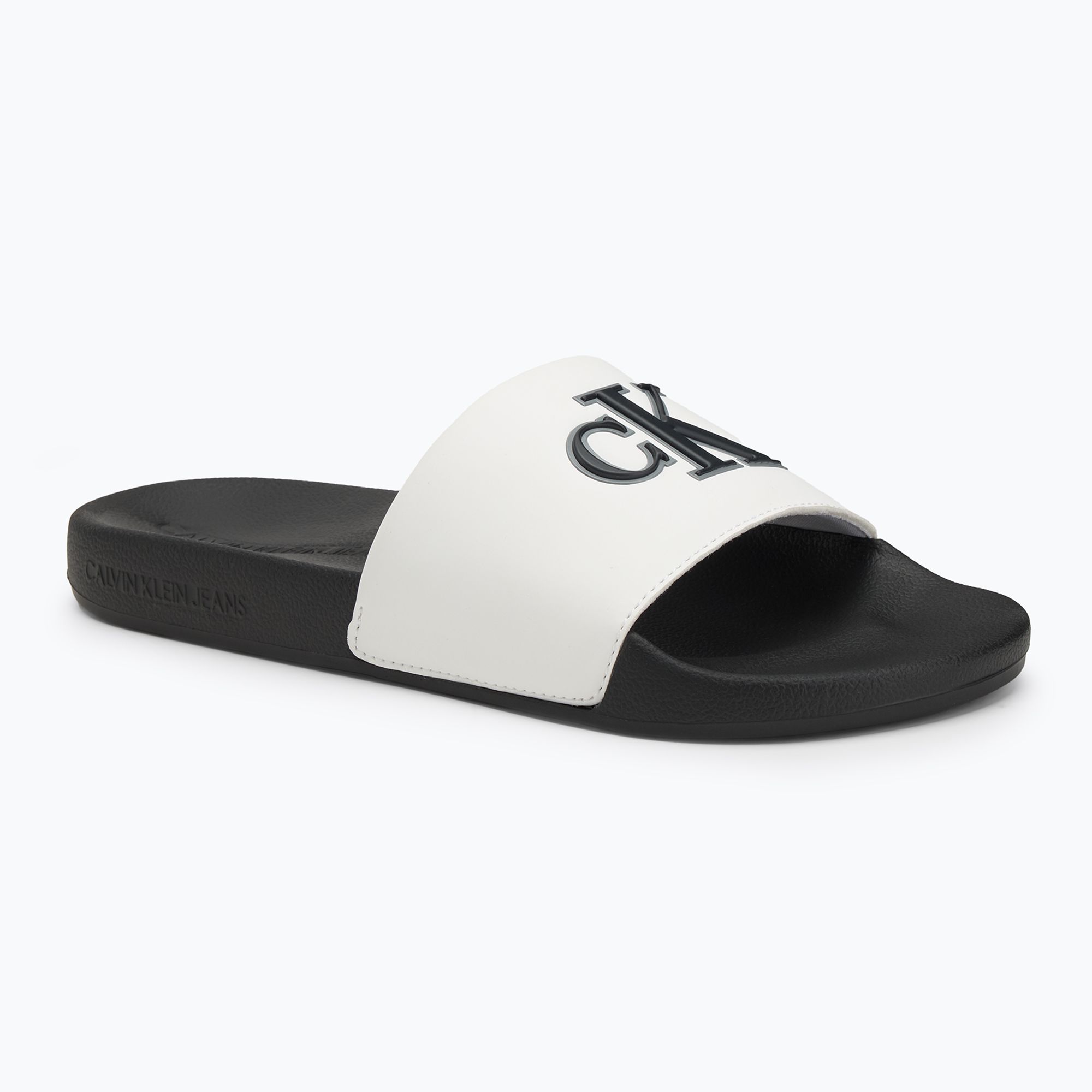 Calvin Klein men's flip-flops YM0YM01281 Jelly Mono PU Bright White ...